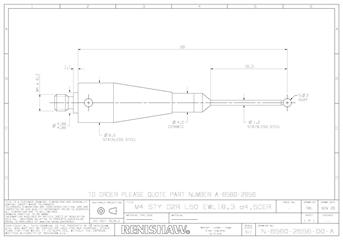 Technical drawing: A-6560-2656 stylus for BLUM probes