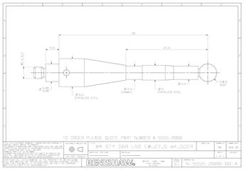 Technical drawing: N-5555-2868 stylus for BLUM probes