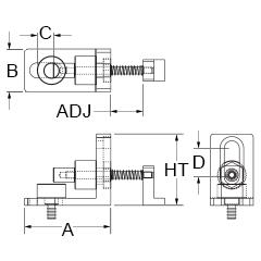 Technical drawing for pusher clamp