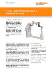 Data sheet: Key features of the neuromate® stereotactic robot - USA only