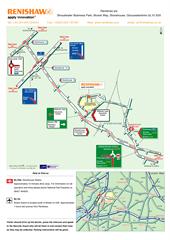 Location map: Renishaw plc at Stonehouse, Gloucestershire