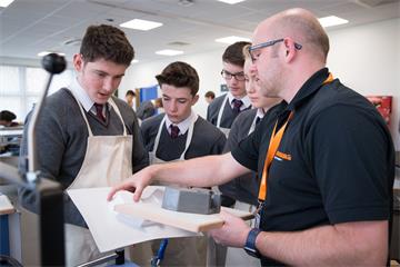 Simon Biggs working with the students from Radyr School