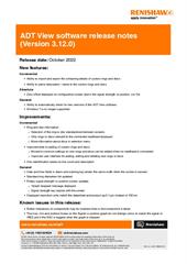Software release note: ADT View software version 3.12.0.0.