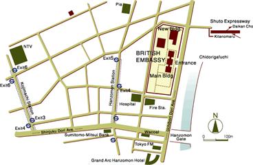 Location map: British Embassy Tokyo