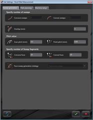 Job settings - blade measurement - job setting for root fillet