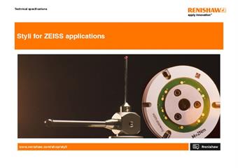 Technical specifications: Styli for ZEISS applications