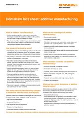 Data sheet: Renishaw fact sheet: additive manufacturing