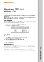Application note: Changing an RCU10 unit within an HC20
