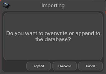 Append or overwrite organiser database message
