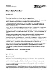 Press release: Renishaw launches new Raman spectroscopy website