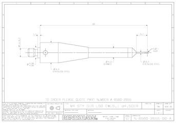 Technical drawing: A-6560-2655 stylus for BLUM probes