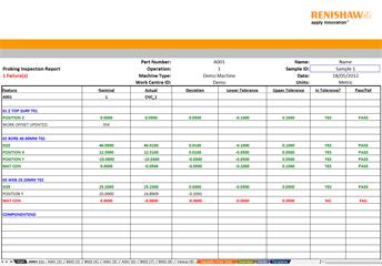 Inspection report: Renishaw CNC Reporter