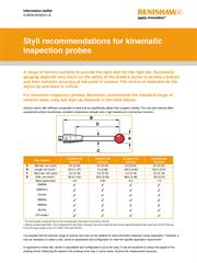 Leaflet: Styli recommendations for kinematic inspection probes