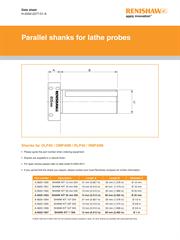Data sheet: Parallel shanks for lathe probes