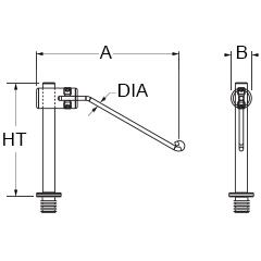 Technical drawing for spring wire clamp