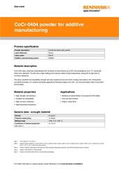 Data sheet: CoCr-0404 powder for additive manufacturing