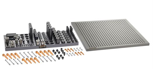 M8 CMM clamping kit B with 450 mm x 450 mm aluminium plate