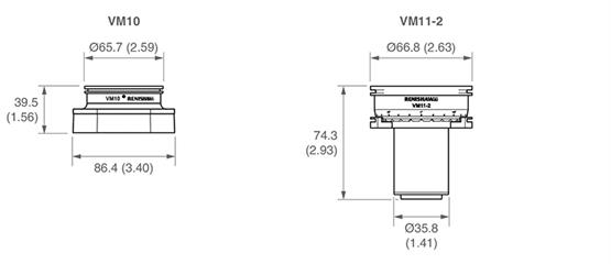 VM10 and VM11-2 - dimensions