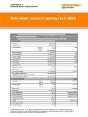 Data sheet: vacuum casting resin 9070