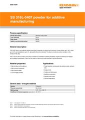 Data sheet: SS 316L-0407 powder for additive manufacturing
