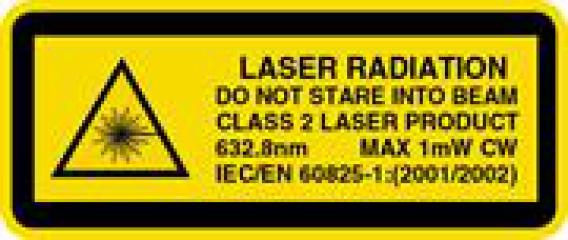 Class II laser safety label