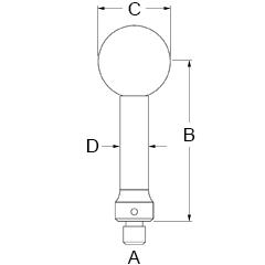 Technical drawing: datum ball