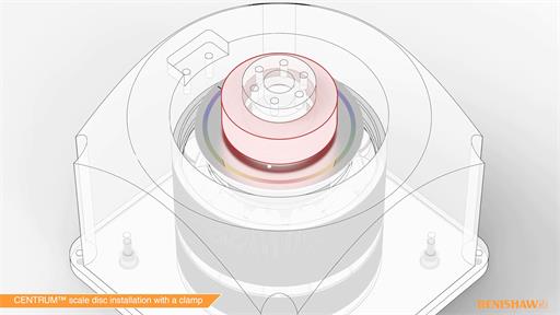 Installation animation: How to install the CENTRUM™ self-centring scale disc with a clamp